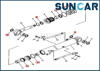 China 707-98-26560 Komatsu 7079826560 Boom Cylinder Seal Kit For PC40-7 Boom Cylinder Seal Repair Kit for sale