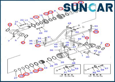 China PC400-7 PC400LC-7 Models Komatsu 707-99-50721 Bucket Cylinder Seal Kit Excavator Sealing Kits 7079950721 for sale