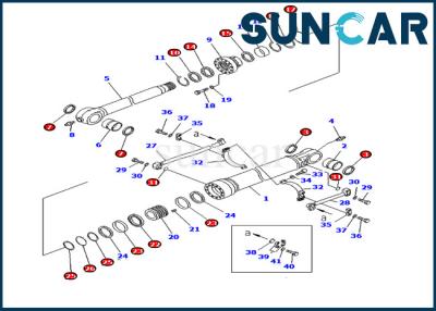 China Bucket Cylinder Service Kit 707-99-72240 PC400-7 PC450LC-7 PC400LC-7 Excavator Komatsu Sealing Kit for sale