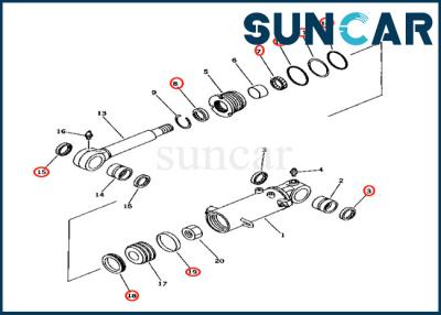 China Blade Lift Cylinder Seal Kit 707-98-32810 7079832810 For PC40-7 PC40MR-1 Komatsu Blade Lift Cylinder Sealing Kit for sale
