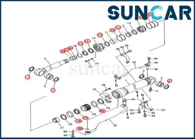 China Komatsu 7079967121 707-99-67121 Boom Cylinder Seal Kit Fits PC400 PC400-5 PC400-5C PC400LC for sale