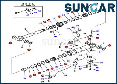 China PC400-8 PC400LC-8 Komatsu 707-99-67091 7079967091 Boom Service Kit Wear Resistance Cylinder Oil Seal Kit for sale