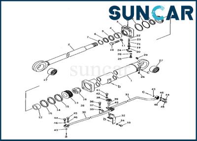 China Boom Cylinder Seal Kit 2086355300 208-63-55300 Komatsu For PC400-1 PC400LC-1 Boom Cylinder Sealing Kit for sale