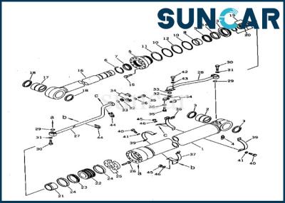 China Boom Cylinder Seal Repair Kit 208-63-54101 2086354101 Boom Cylinder Seal Kit Komatsu Fits PC400-3 PC400LC-3 for sale