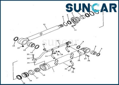 China 208-63-74100 2086374100 Bucket Cylinder Seal Kit Komatsu Fits PC400-3 PC400LC-3 Bucket Cylinder Repair Kit for sale