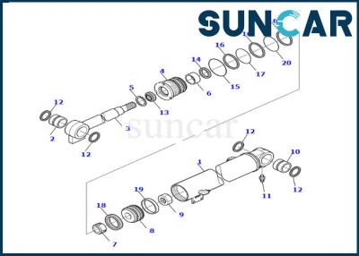 China Best-selling Boom Cylinder Seal Repair Kit Boom Cylinder Seal Kit 878000659 Komatsu For PC45R-8 for sale