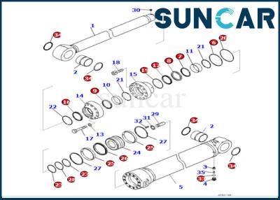 China Komatsu Arm Cylinder Seal Kit  Arm Cylinder Seal Repair Kit 721-98-01750 7219801750 PC490LCI-11 for sale