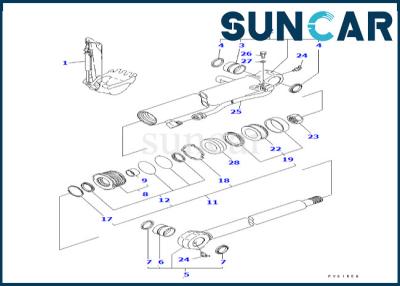 China YM172976-72360 YM17297672360 Bucket Cylinder Seal Repair Kit Komatsu For PC50FR-1 PC50FR-2 for sale
