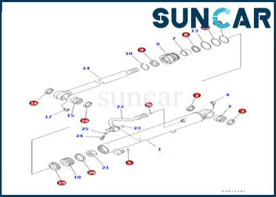 China Bucket Cylinder Seal Kit 707-98-25980 7079825980 For PC50MR-2 Komatsu Bucket Cylinder Service Kit for sale