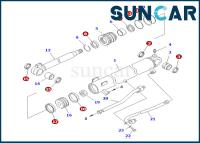 China 707-98-34180 7079834180 Boom Cylinder Seal Kit Boom Cylinder Replacement Kit For PC50UUM-2 PC58SF-1 Komatsu for sale