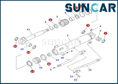 China 707-98-34180 7079834180 Boom Cylinder Seal Kit Boom Cylinder Replacement Kit For PC50UUM-2 PC58SF-1 Komatsu for sale
