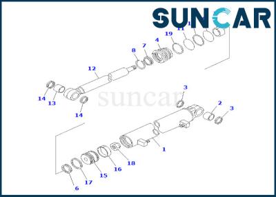 China 23B-63-01260 23B6301260 Blade Side Shift Cylinder Seal Kit For GD623A-1 GD521A-1 Komatsu for sale