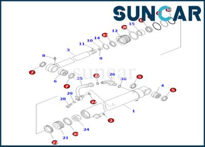 China Komatsu 707-98-26820 7079826820 Arm Cylinder Seal Kit For PC55MR-3 PC55MR-5 PC55MR-5M0 for sale