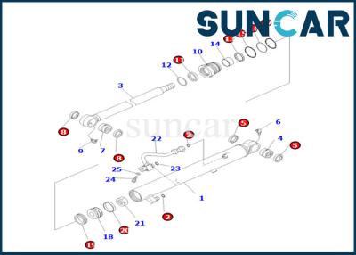 China 707-98-26200 7079826200 Fits PC55MR-3 Komatsu Bucket Cylinder Seal Kit Bucket Cylinder Sealing Kit for sale