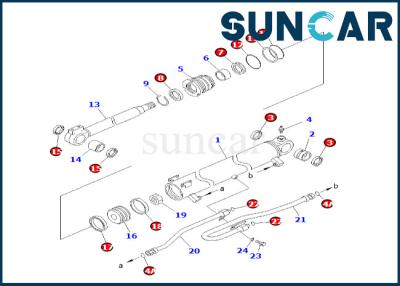 China High-quality 707-98-30700 7079830700 Boom Cylinder Seal Kit For PC58UU-3 Komatsu Boom Cylinder Service Kit for sale