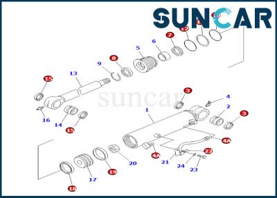 China Komatsu 707-98-29700 7079829700 Offset Cylinder Seal Kit Fits PC58UU-3 Offset Cylinder Sealing Kit for sale