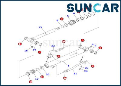 China 707-98-25960 7079825960 Bucket Cylinder Seal Kit For PC58UU-3 Komatsu Bucket Cylinder Sealing Kit for sale