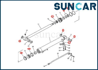 China 201-63-36700 2016336700 Arm Cylinder Seal Kit For PC60-2 PW60-1 Komatsu Arm Cylinder Sealing Kit for sale