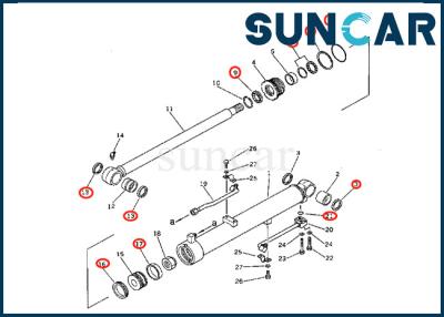 China 201-63-46700 201-63-46700 Boom Cylinder Seal Kit For PC60-2 Komatsu Boom Cylinder Repair Kit for sale