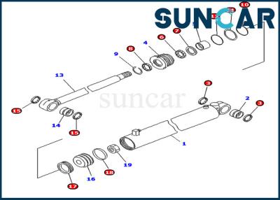 China 707-99-14400 7079914400 Excavator Service Kit Komatsu Parts PC400LC-6Z Fits For Pipe Looper Cylinder for sale