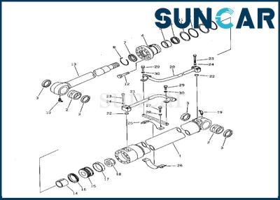 China 201-63-02010 2016302010 Boom Cylinder Seal Kit Komatsu For PC60-5 PC60L-5 Boom Cylinder Seal Repair Kit for sale