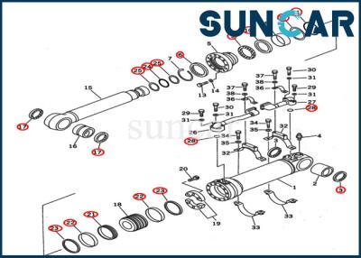 China Boom Cylinder Oil Seal Kit 707-99-67140 Replacement Service Kit Fits KOMATSU PC400ST-6 PC400ST-6LC for sale