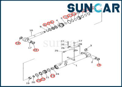 China Boom Cylinder Repair Kit 7079936630 707-99-36630 Komatsu PC60-7 PC60-7S Boom Cylinder Sealing Kit for sale