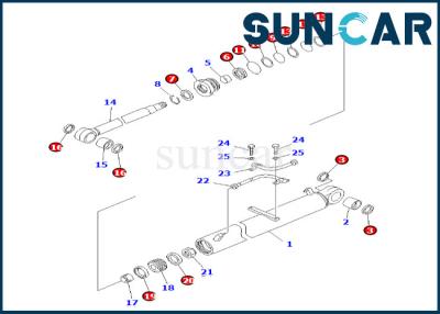 China Boom Cylinder Service Kit 7079836590 707-98-36590 Boom Cylinder Seal Kit Komatsu Fits PC60-7 PC60-7S for sale