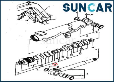 China PC40FR-1 PC40FR-2 Excavator Boom Service Kits YM172164-72300 Komatsu Cylinder Seal Repair Kit for sale