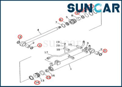 China Komatsu Terescopic Cylinder Seal Kit 707-98-15680 7079815680 For PC60-7 PC60-7E Terescopic Cylinder Seal Repair Kit for sale