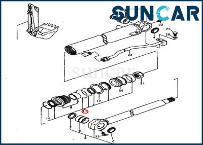 China Repair Kits Bucket Hydraulic Cylinder YM172964-72360 Fits PC40FR-1 PC40FR-2 Komatsu Inner Parts for sale