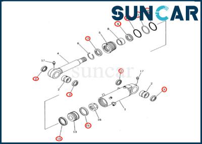 China 7079843510 707-98-43510 Komatsu Blade Cylinder Seal Kit Fits PC60-7E PC60-7 Blade Cylinder Repair Kit for sale