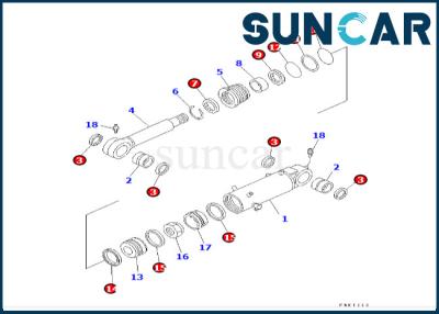 China 707-98-43170 7079843170 Blade Cylinder Seal Kit For PC60-7E PC60-7 Komatsu Blade Cylinder Sealing Kit for sale