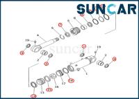 China Blade Cylinder Seal Kit 7079843560 707-98-43560 For PC60-7E PC60-7 Komatsu Blade Cylinder Repair Kit for sale