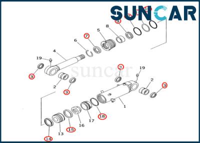 China Blade Cylinder Seal Kit 7079843560 707-98-43560 For PC60-7E PC60-7 Komatsu Blade Cylinder Repair Kit for sale