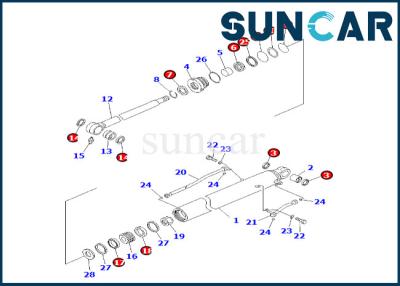 China Komatsu 707-99-26710 7079926710 Bucket Cylinder Seal Kit For PC60-8 PC70-8 Bucket Cylinder Sealing Kit for sale