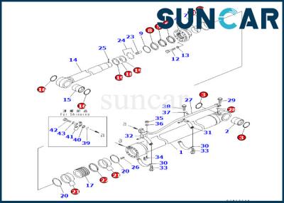 China 707-99-77160 7079977160 Arm Cylinder Seal Kit Komatsu For PC600LC-6A PC600-8 Arm Cylinder Service Kit for sale