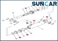 China 707-98-13610 7079813610 Angle Cylinder Seal Kit Fits For PC40MR-1 PC45MR-1 Komatsu Inner Parts for sale