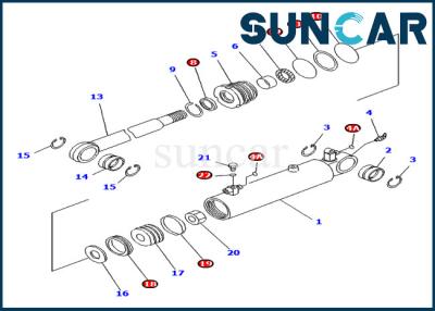 China 707-98-13610 7079813610 Angle Cylinder Seal Kit Fits For PC40MR-1 PC45MR-1 Komatsu Inner Parts for sale