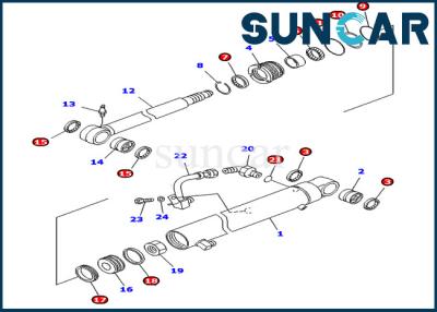 China 707-98-25250 Arm Service Kit Hydraulic Cylinder For PC40MR-1 PC40MRX-1 PC40R-8 Komatsu Models for sale