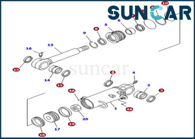 China 707-98-32540 7079832540 Blade Cylinder Repair Seal Kit For PC40MR-1 PC45MR-1 Komatsu Inner Parts for sale