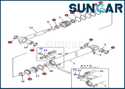 China PC40MR-1 PC45MR-1 Komatsu 707-98-25700 7079825700 Boom Sealing Kit Cylinder Oil Seal Kits for sale