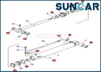 China Inner Parts Komatsu 707-98-25710 PC40MR-1 PC40MRX-1 Excavator Boom Swing Cylinder Seal Kit for sale