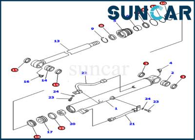 China 707-98-25910 7079825910 Bucket Seal Repair Kits Hydraulic Cylinder For Komatsu PC40MR-1 PC45MR-1 for sale