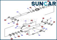 China PC40MRX-1 PC45MRX-1 Komatsu 707-98-25970 Bucket Cylinder Repair Seal Kit For North America Excavator for sale