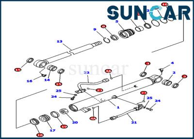 China PC40MRX-1 PC45MRX-1 Komatsu 707-98-25970 Bucket Cylinder Repair Seal Kit For North America Excavator for sale