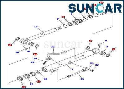 China Komatsu Bucket Seal Kit 707-98-15690 7079815690 Cylinder Service Kits Fits Excavator PC40MR-1 PC40R-8 for sale