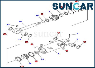 China PC40MR-2 PC50MR-2 Seal Kit For Komatsu 707-98-34670 7079834670 Blade Hydraulic Cylinder Service Kit for sale