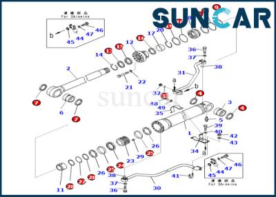 China Boom Cylinder Seal Kit 7079968481 707-99-68481 For PC700LC-8E0 PC650LC-8E0 Komatsu Boom Cylinder Repair Kit for sale