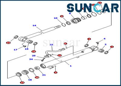 China Bucket Oil Seal Kit 707-98-15760 Parts Komatsu PC40MR-2 Excavator Service Kit Hydraulic Cylinder for sale